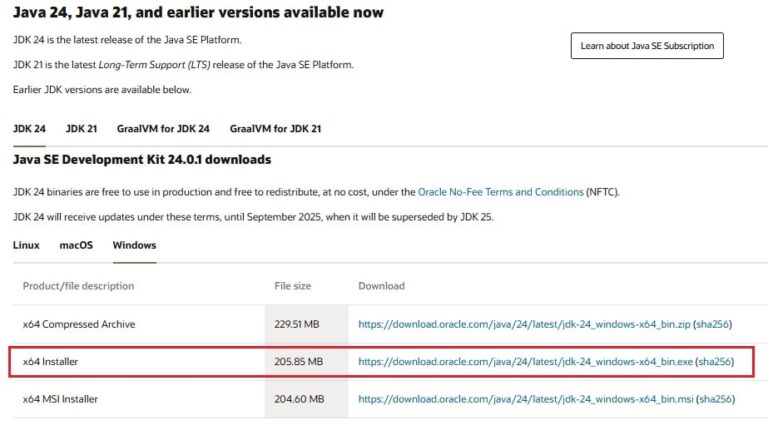 Free Download and Install JDK 24 on Windows 11 - Javacodepoint