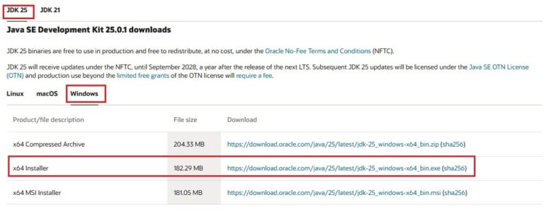 Free Download and Install JDK 25 on Windows 11 2026 - Javacodepoint
